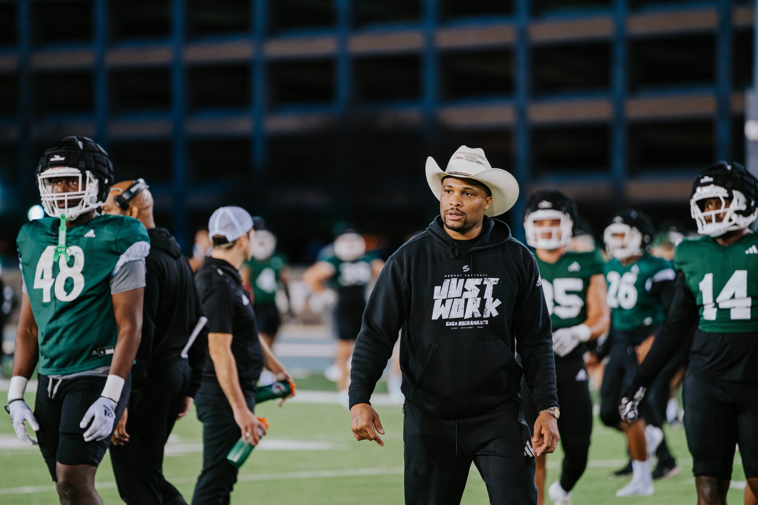 Coach Marion at Hornet Spring Football - The Sacramento Observer